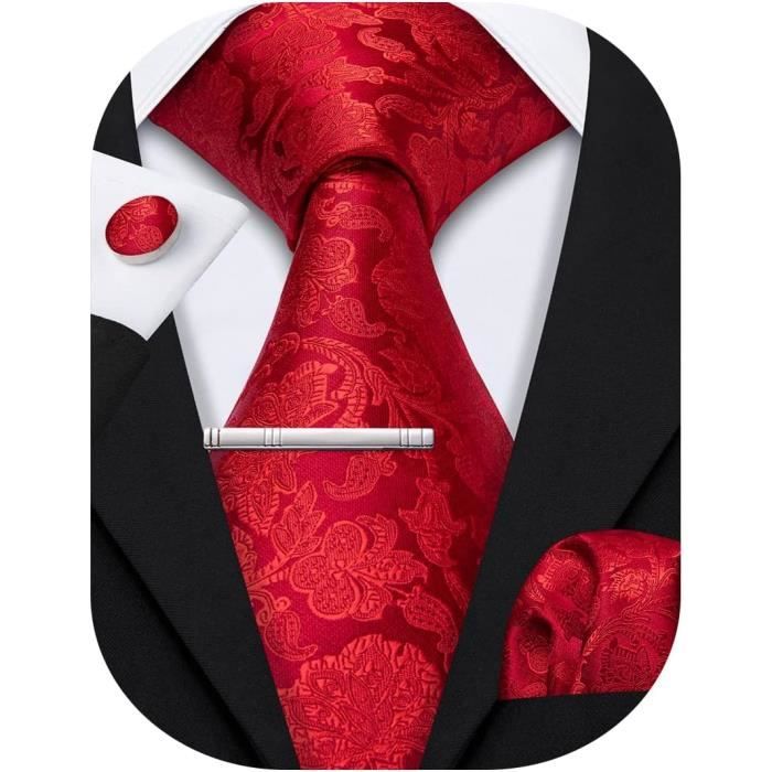 Cravates D'Affaires En Soie Pour Hommes Avec Mouchoir De Poche Boutons ...