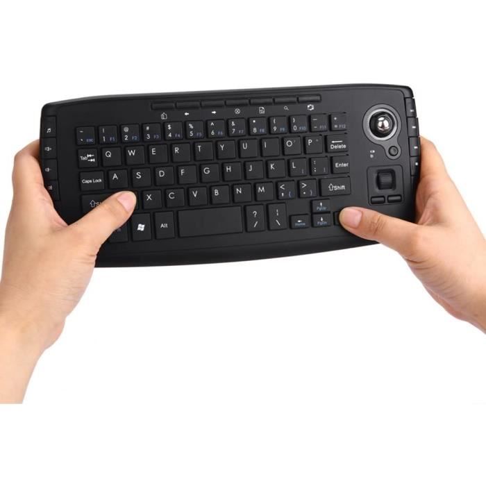 2,4 GHz Clavier sans Fil avec Trackball Mouse Molette Télécommande pour ...