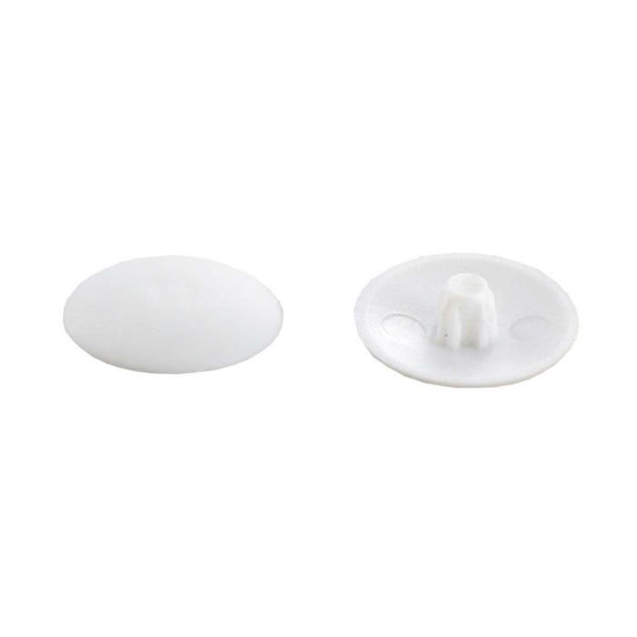 Lot de 30 Caches vis - Ø 13 mm - Plastique - Blanc - Pour vis pozidriv ...