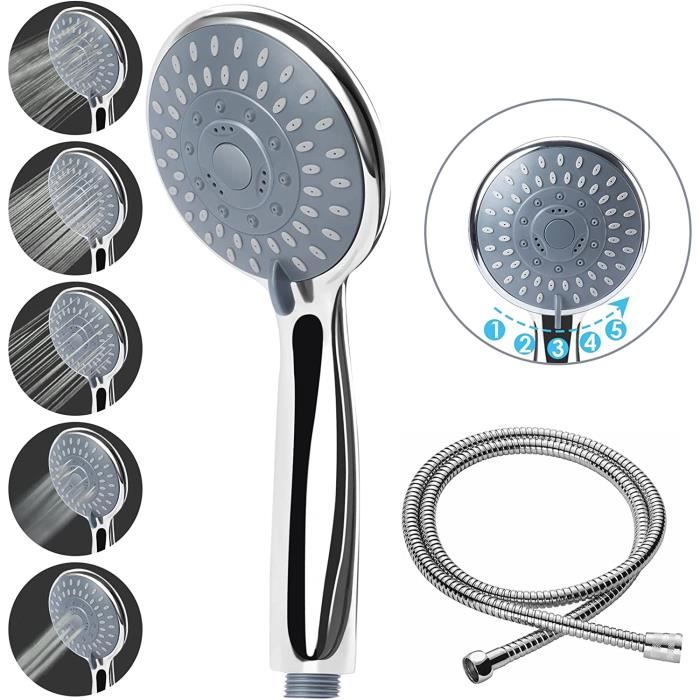 Douchette Douche Salle De Bain 5 Modes Pommeau De Douche Pression Avec
