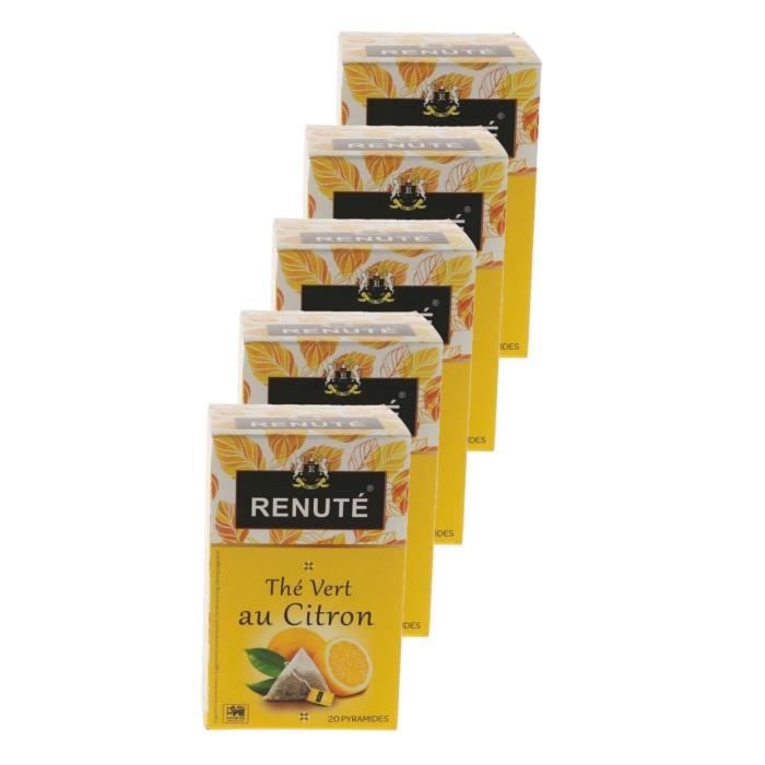 Renuté - Lot 5x Thé vert au citron - 20 sachets - Boîte 32g - Cdiscount ...