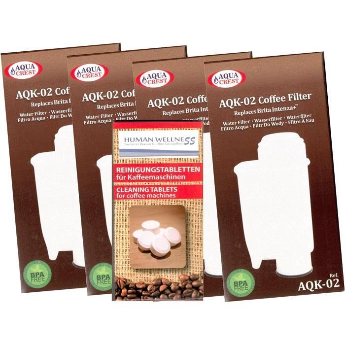 Aqk-02 Lot De 4 Filtres À Eau Pour Machine À Café Brita Intenza+ Saeco ...
