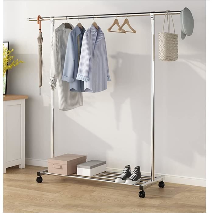 Portant, Penderie À Vêtements, Charge 90 Kg, Portant À roulettes Mobile ...