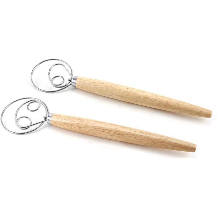 Lot De 2 Fouets À Pâte Et À Pain Avec Poignée En Bois - Outil De ...