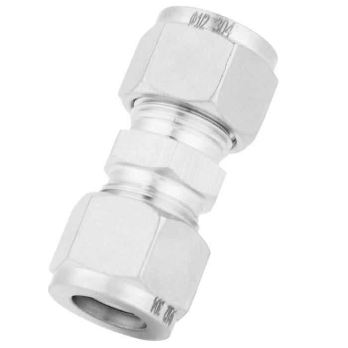 EJ.life raccord union droit Tube de compression en acier inoxydable raccord tube à double virole ...
