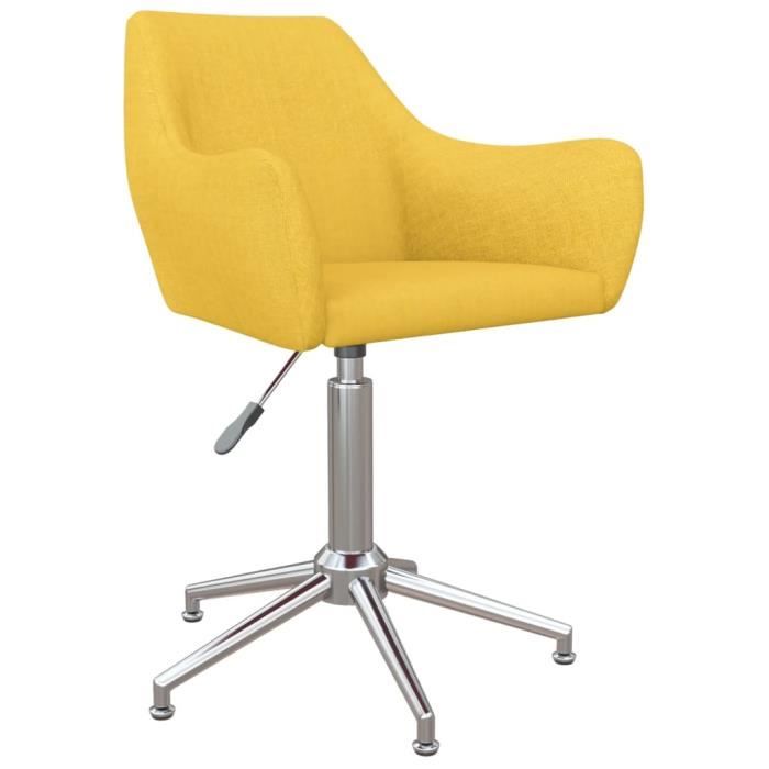 MEN-Chaise pivotante de bureau Jaune Tissu 3090332 - Cdiscount Maison