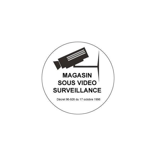 Autocollant magasin sous vidéo surveillance alarme 1 Taille : 15x15 cm ...