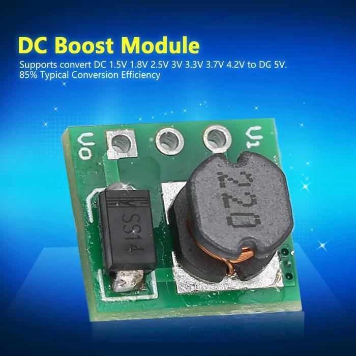 MAD Convertisseur Boost Module Tension Step Up Board DC 1.5V 1.8V 2.5V 3V 3.3V 3.7V 4.2V à DC 5V ...