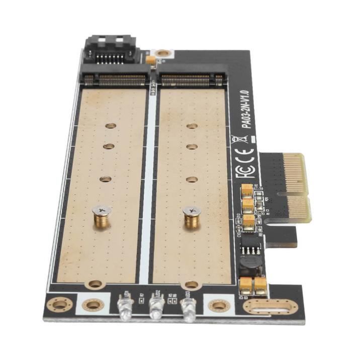 Carte adaptateur M.2 NGFF NVME - Hililand - PCI-E B-Key + M-Key - SATA3 6Gbps - Double tension ...
