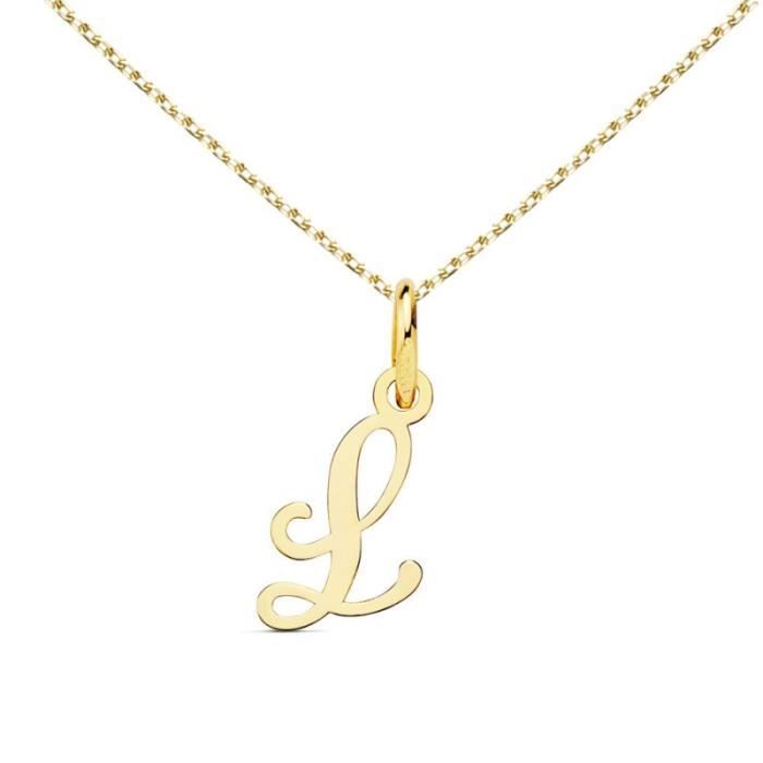 Collier - L'ATELIER D'AZUR - Lettre L - Or Jaune - Chaîne Dorée Or ...