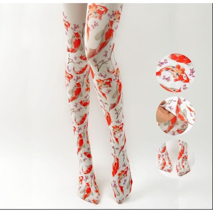 Bas,YD EVER femmes collants Spray carpe impression motif femme fille ...