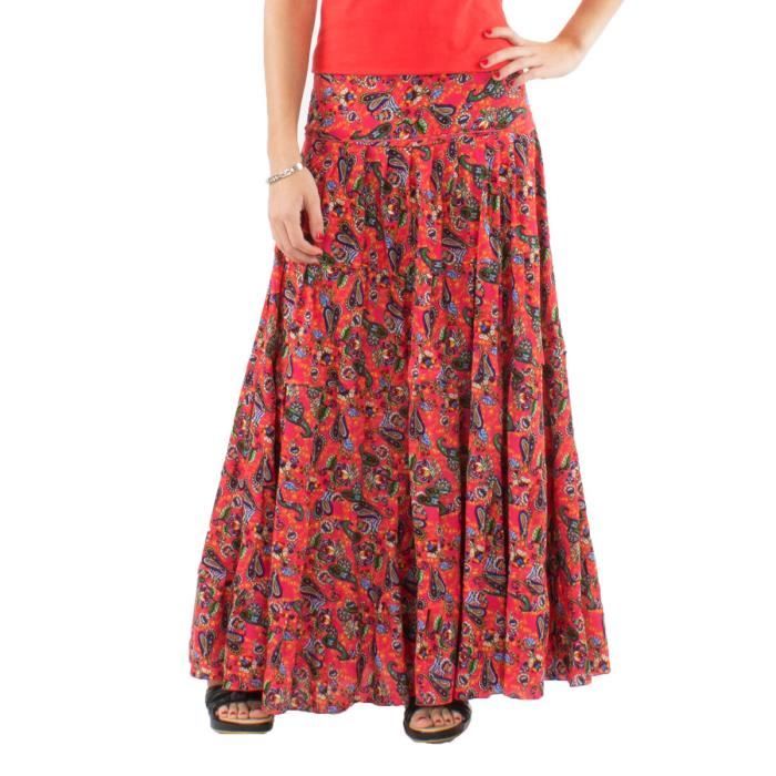 Jupe longue Coline bohème élastiquée Corail - Cdiscount Prêt-à-Porter