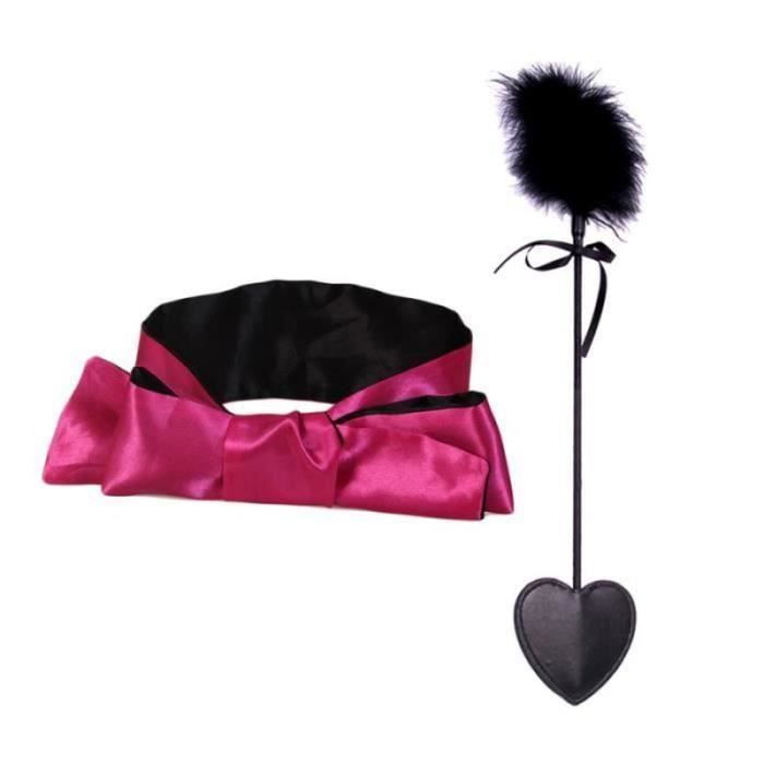 Flirtant Tickler en forme de coeur en cuir Feather Slapper avec satin ...