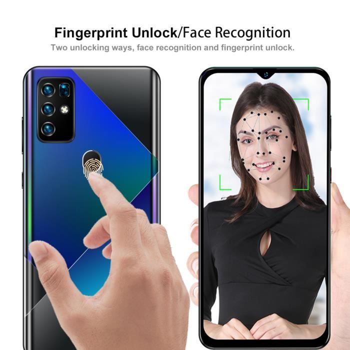 Lanqi- Smartphone MIQOO A70pro 6+128G 6.5po reconnaissance Faciale d'Empreinte Digitale Écran de ...