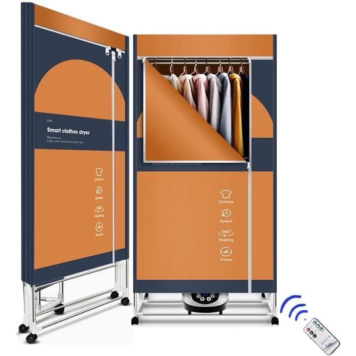 Sèche-Linge Électrique, 1500 W 2 Niveaux Portable Pliable-Séchoir ...
