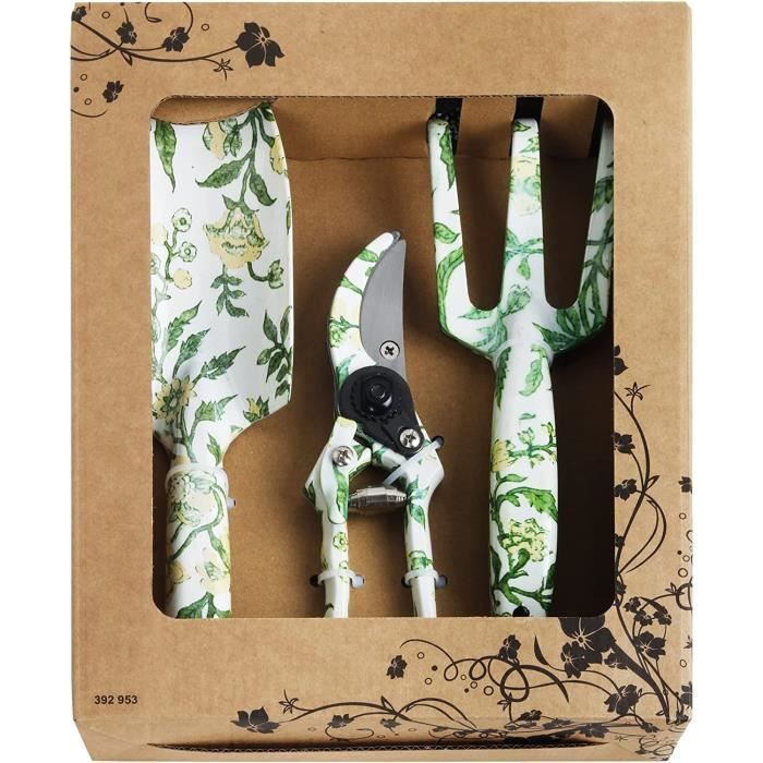 FLORA GUARD Outils de Jardinage en Alm de 3 pièces avec imprimé Violet ...