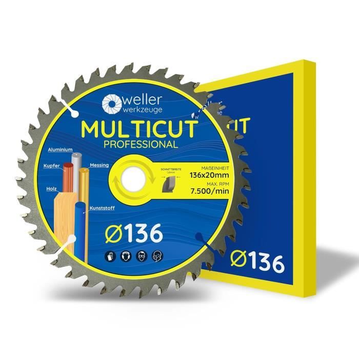 Lame De Scie Circulaire Professionnelle Multicut - 136 X 20 Mm + 16 Mm - 40 Dents - Pour Bois ...
