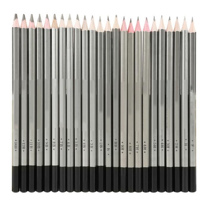 Vvikizy Crayon à dessiner Crayon de dessin en Graphite, 24 pièces ...