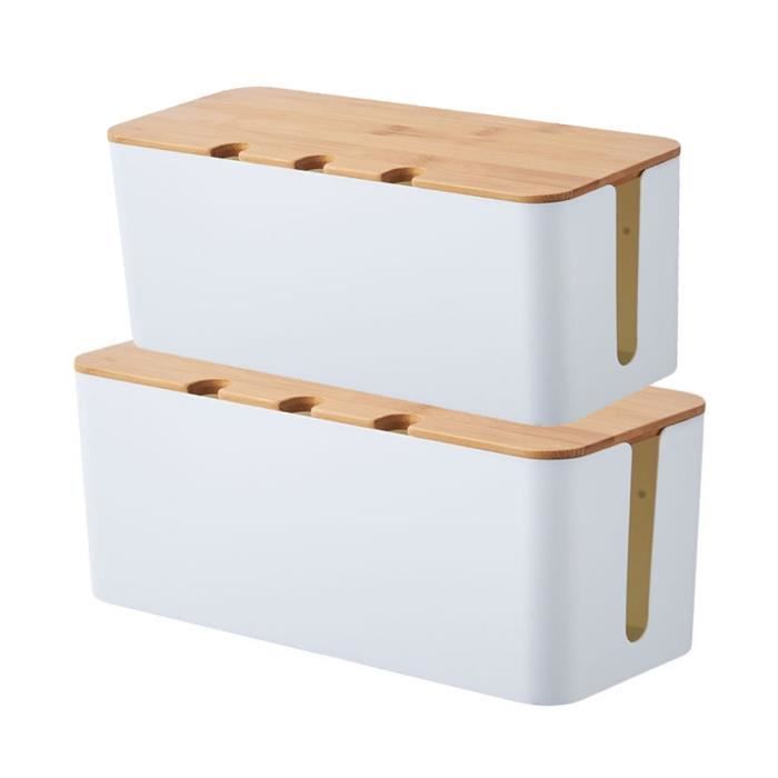 Lot 2 Boîte Cache Câble, Grand Boîte de Rangement Câbles Electriques ...