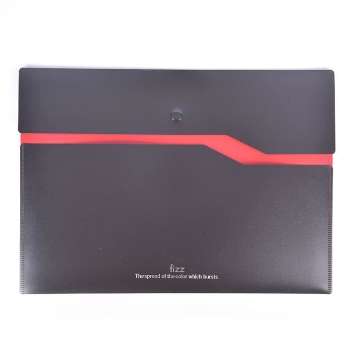 POCHETTE PLASTIQUE,Rouge--sac de rangement pour fichiers A4, classeur à ...