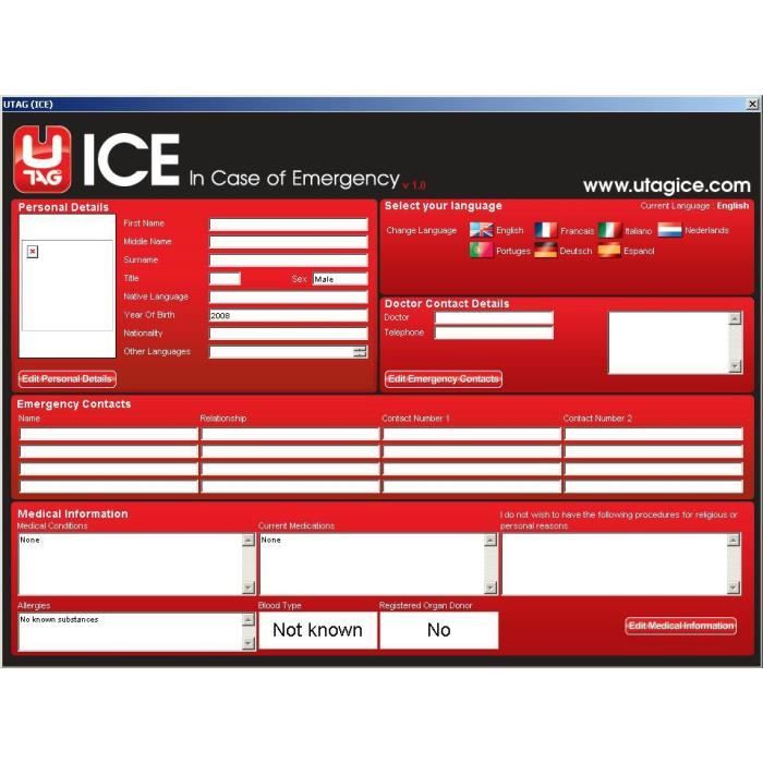Plaque d'identité médicale USB - UTAG I.C.E - Cdiscount Sport