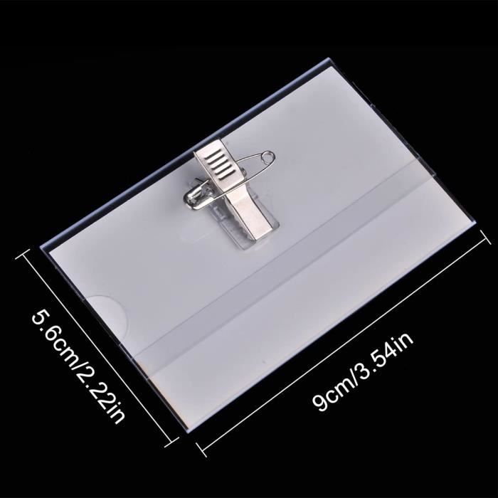 Lot De 60 Porte Badges Nominatifs Plastique, Porte Badges Transparent ...