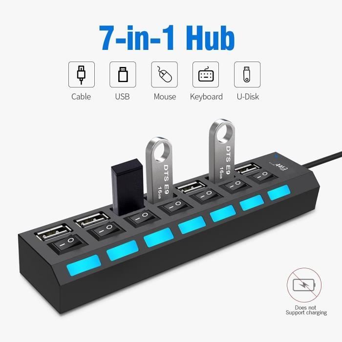 Hub Usb Mini, Hub Usb 3.0 À 3 Ports (1 Usb 3.0 + 2 Usb 2.0), Usb ...