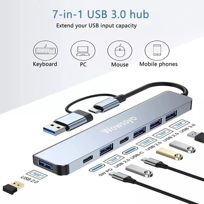 Hub Usb C Multiport Adapter 7 En 1 Type C Hub Adapter Usb C To Usb ...