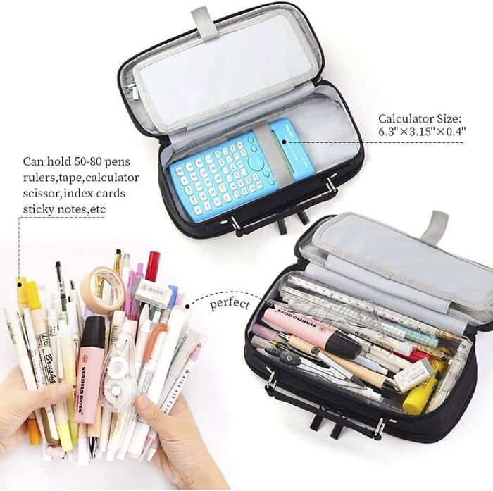 Trousse Adolescents Grande Capacité Trousse 2 Compartiments Trousse ...