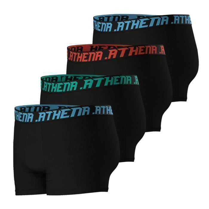 Lot de 4 boxers homme My Petit Prix Athena Noir-noir-noir-noir ...
