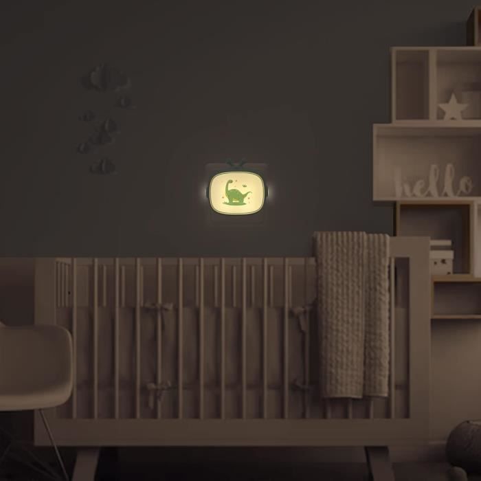 Veilleuse Enfant Dinosaure Sur Prise Lampe Chevet Chambre Bébé Garçons ...