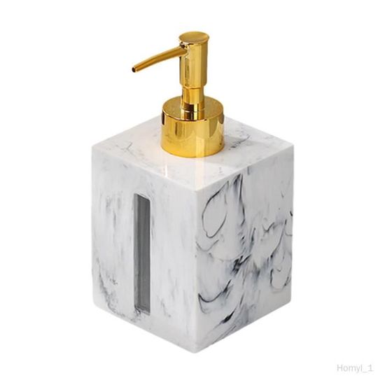 Distributeur de savon - COLAXI - Texture marbre - 400 ml - Blanc ...