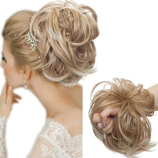 80G Grand Chignon Chouchou Ondulé Elastique Synthétique - Postiche ...