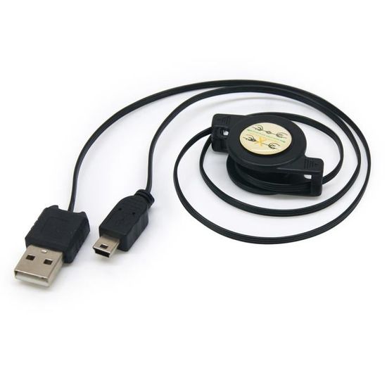 Câble rétractable USB - Mini USB avec enrouleur automatique 0,8 m ...