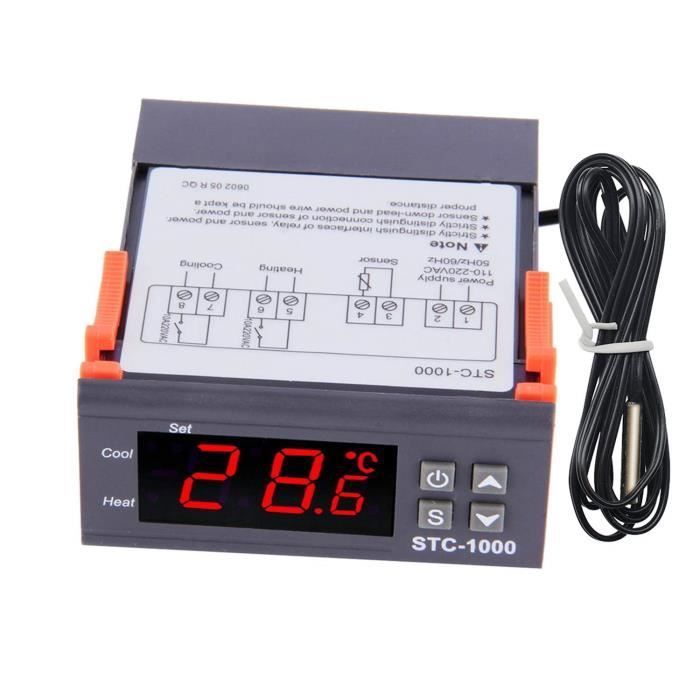 Digital Temperature Controller Thermostat Calibration Regulator STC 1000 220V AC Centigrades et Fahrenheit Chauffage Refroidissement Cdiscount Bricolage