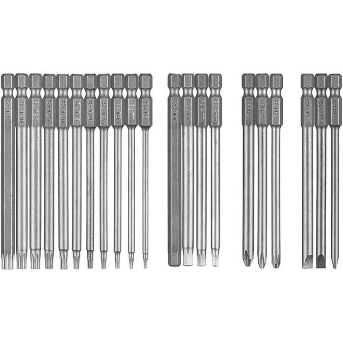 Embout Visseuse Long, 21 Pièces Tournevis Torx,Embout De Vissage ...