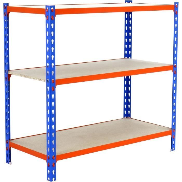 Étagère Métallique Sans Vis Maderclick Plus 3-500 1000 Bleu-Orange-Bois[n391] - Cdiscount Maison
