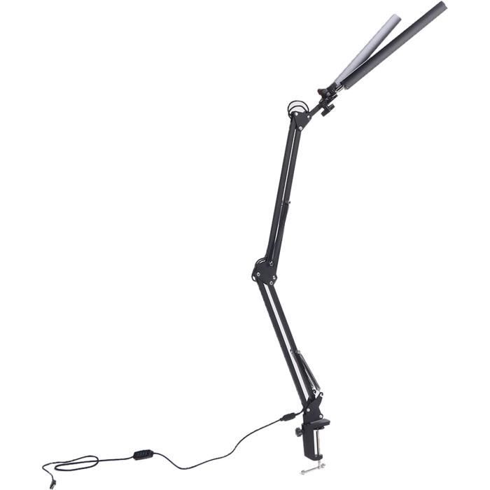Lampe De Table Pliante, Bras Long 24W, Double Tête, Lampe De Table Led ...