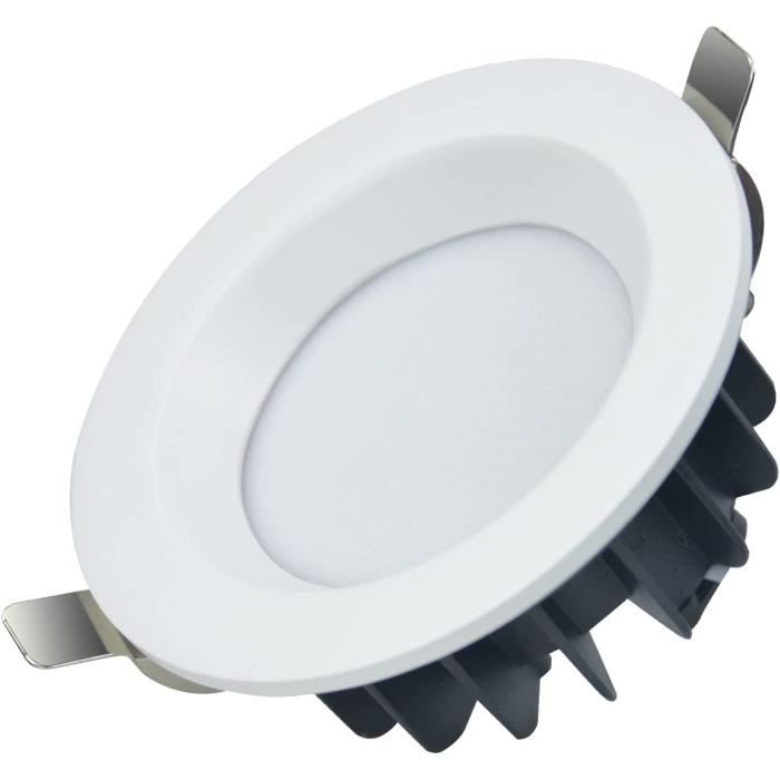 Spot Encastrable Led Ultra Plat 7W Equivalent À 70W Lampe À Incandescence 3000W Blanc Chaud 230V ...