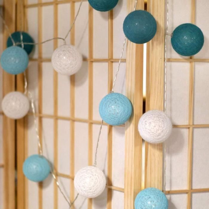 USB 6M 40LED A155 Guirlande Lumineuse Led En Boule De Coton, 6cm, Pour ...