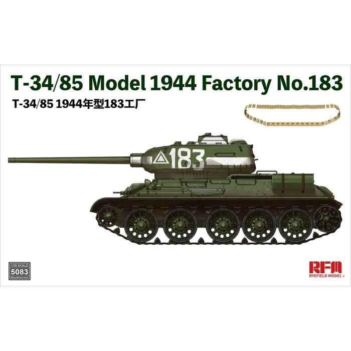 CRAZE RYEFIELD RFM RM-5083 1/35 T-34/85 Modèle 1944 No.183 - Kit ...