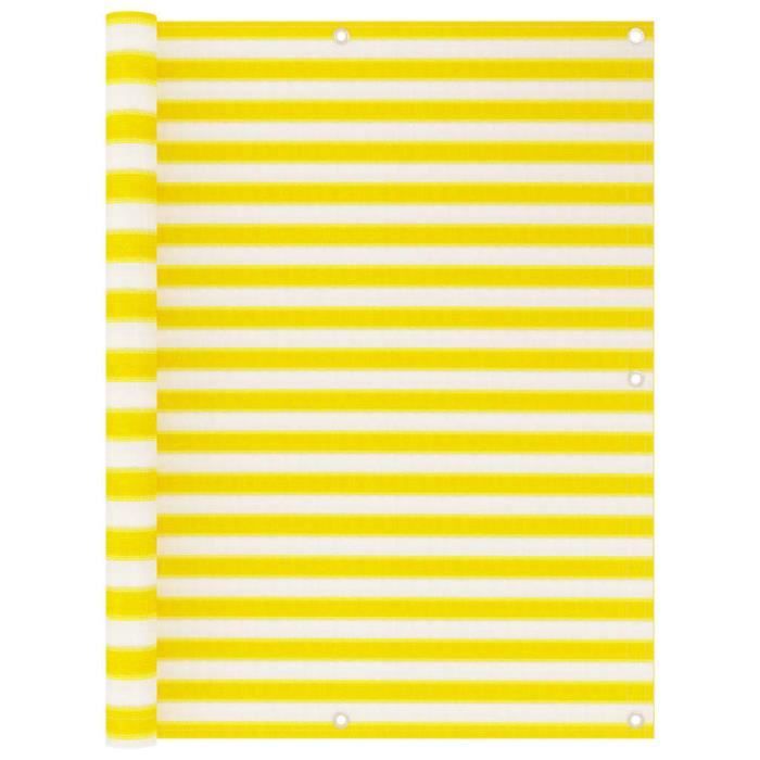 Garnaco Écran de balcon Jaune et blanc 120x400 cm PEHD 85433 ...
