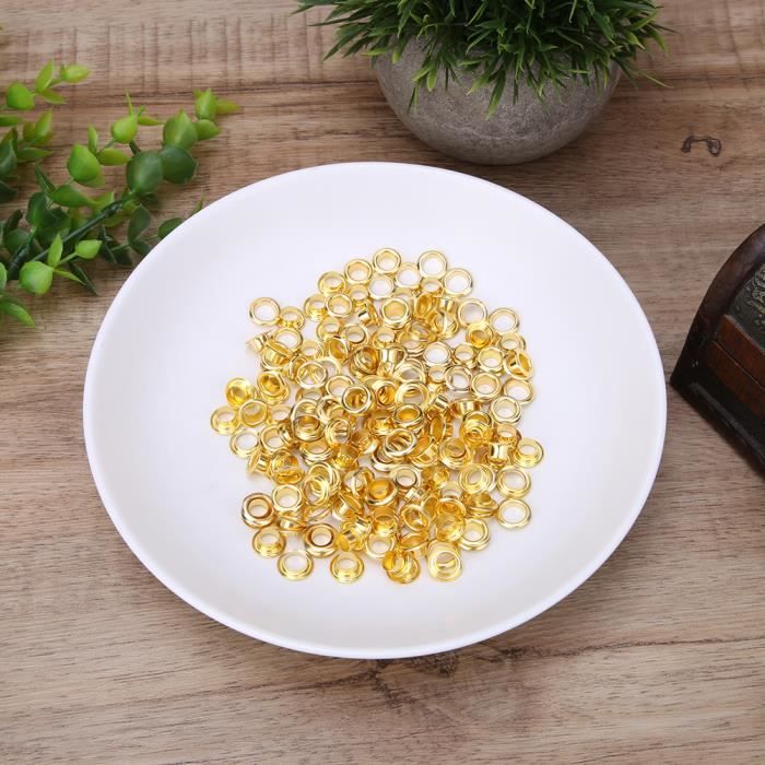 Œillet 100PCS 6mm Laiton Double Face Oeillet Rivet Creux pour Sac De ...