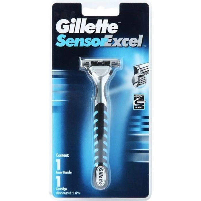 Gillette Sensor Excel 1 Razor + 1 cartrages GENUINE AND ORIGINAL ...