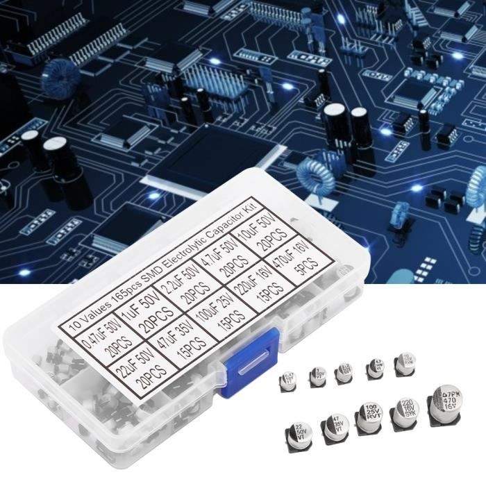 Condensateur électrolytique, kit de condensateurs, PC en aluminium SMD ...