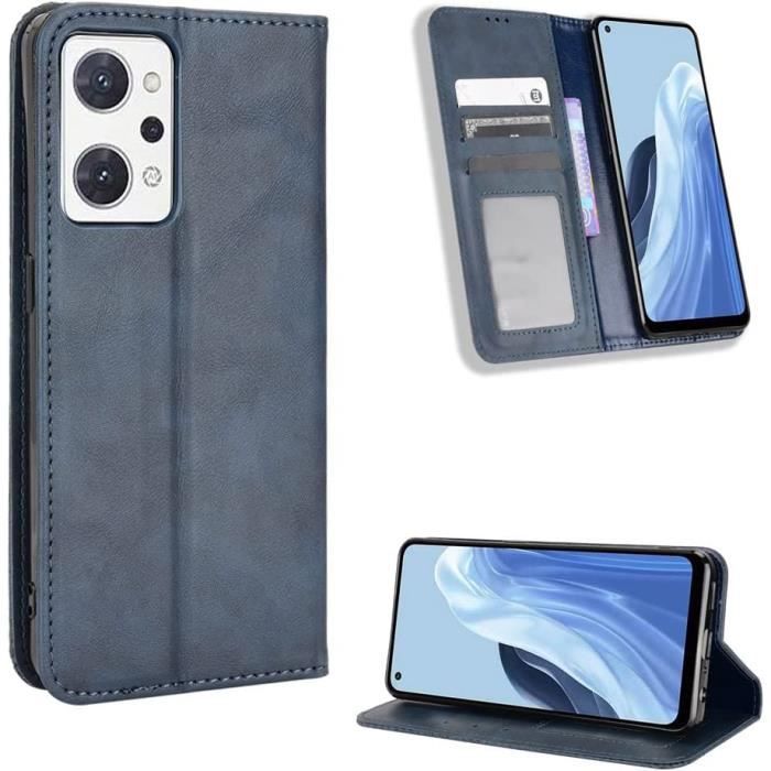 Oppo Reno 7A Coque Fonction Support Slots Cartes Couverture à Rabat ...