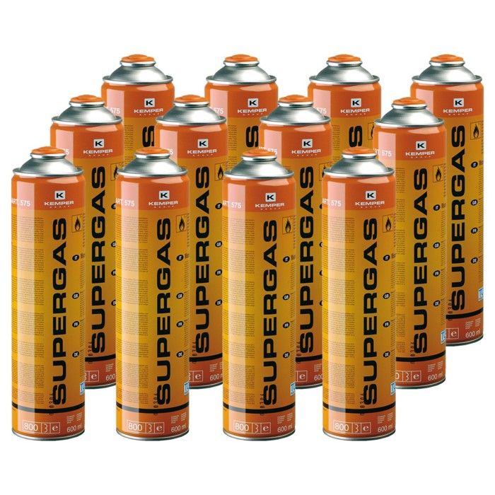 Pack de 12 Cartouches de gaz 330gr Butane propane mix 600ml Valve 7/16 ...