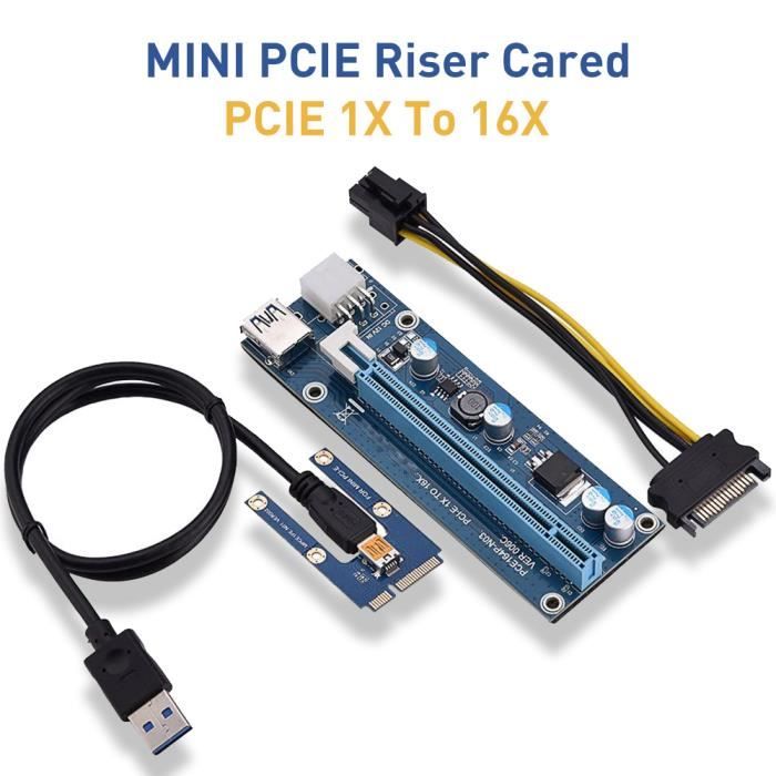 Mini PCI-E à PCI Express 16x Extender Card Card MPCie à PCI-E Slot ...