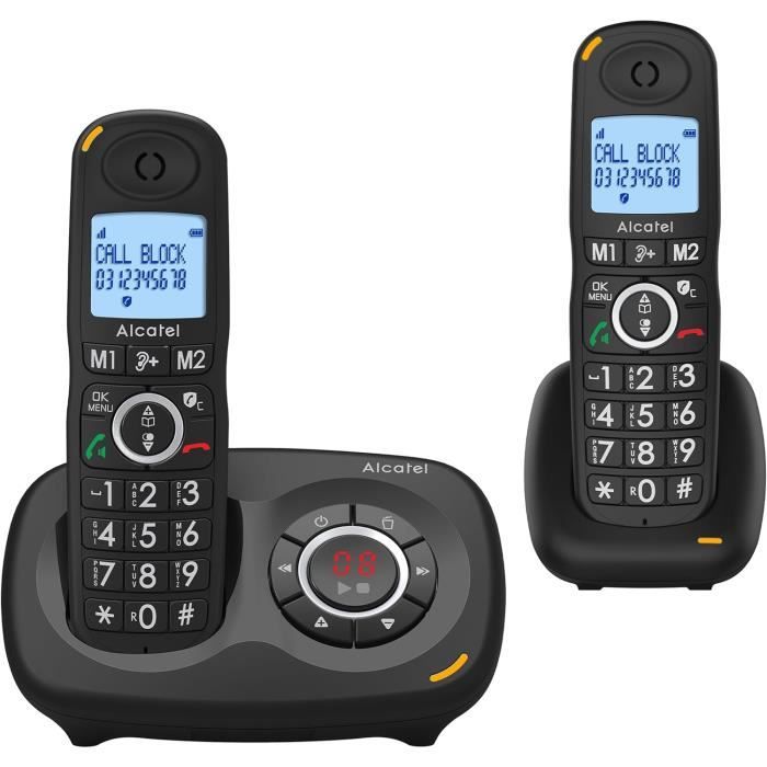 Xl595 B Voice Duo, Téléphone Sans Fil Répondeur Avec 2 Combinés, Grand ...