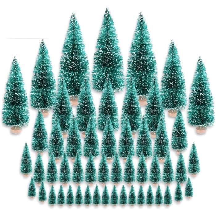 48 PCS Mini Sapin de Noël Miniature Arbre de Noël Artificiel Mini-Sapin ...
